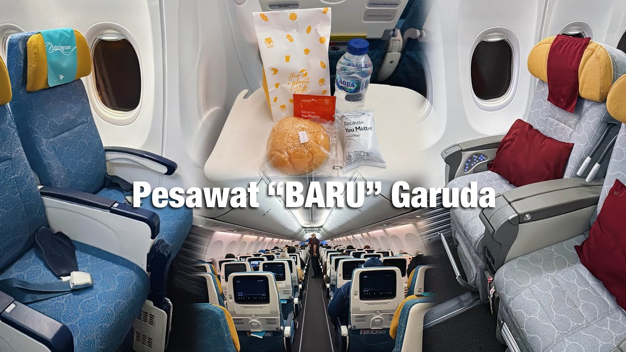 Naik PESAWAT TERBARU Garuda Indonesia! | Surabaya - Jakarta (PK-GUC ...