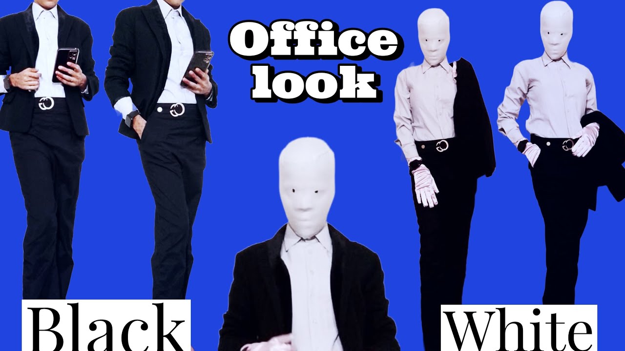 Black 🖤& White 🤍 ||Office look with face cover ||Professional Look ...