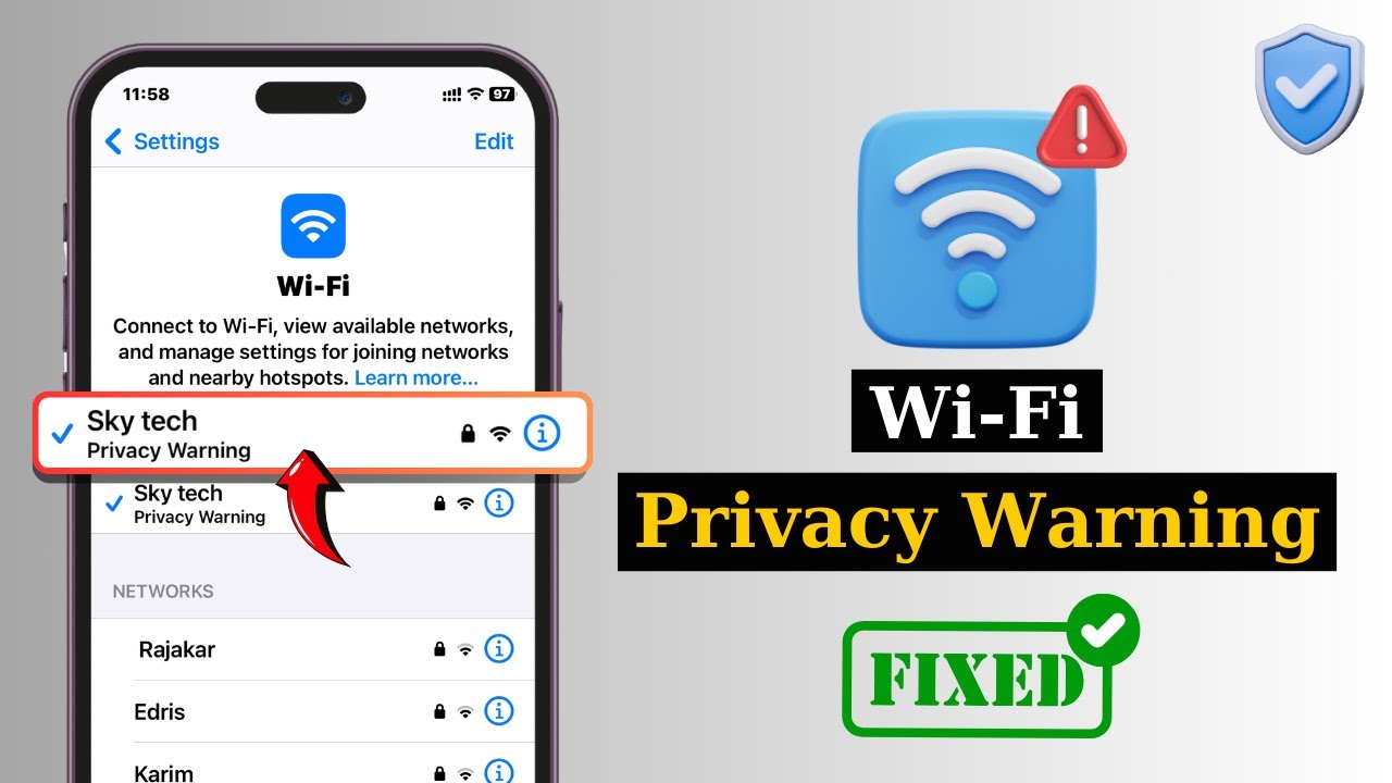 How To Fix Privacy Warning on WiFi iPhone iOS 18 | Remove WiFi Privacy ...