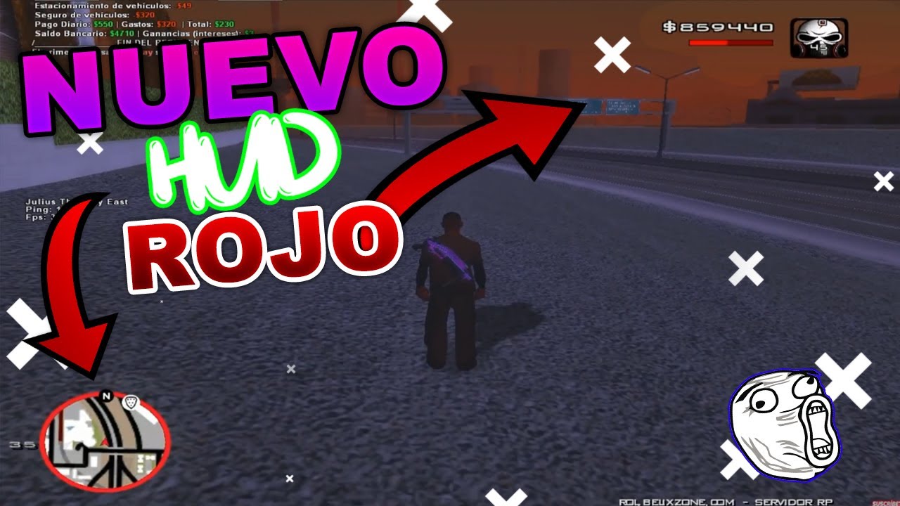 Nuevo "HUD ROJO" Para Tu Gta Samp y Gta San Andreas - Monky Play - YouTube