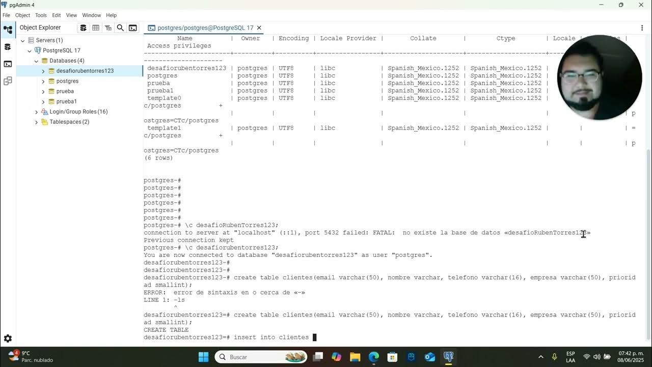 Crear base de datos en PostgreSQL con PSQL - YouTube