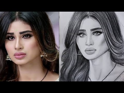 How to Draw Naagin Mouni Roy _Easy Drawing Method - YouTube