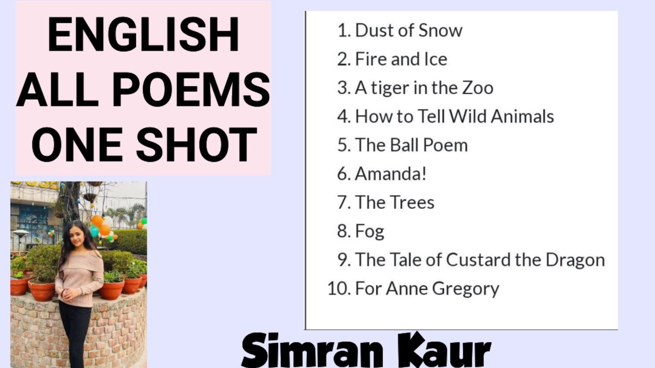 All Poems Class 10 - line to line explanation | Simran kaur | one shot ...