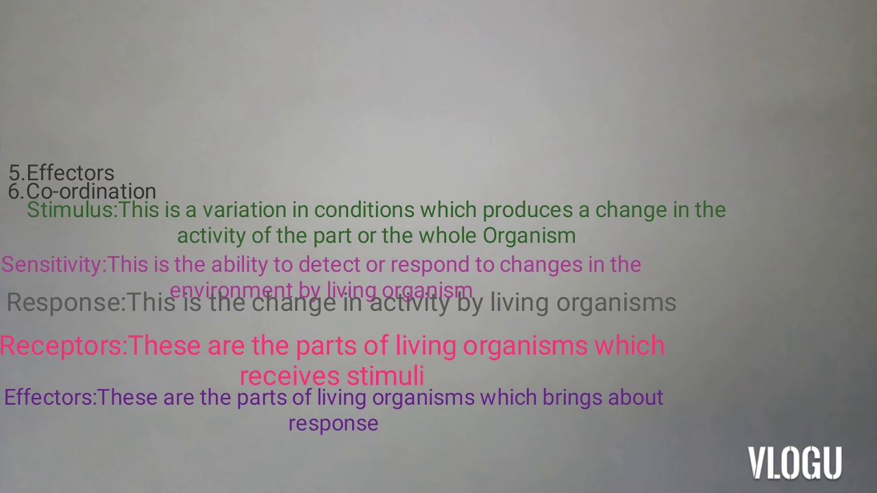BIOLOGY, RECEPTION RESPONSE AND CO-ORDINATION PART 1 - YouTube