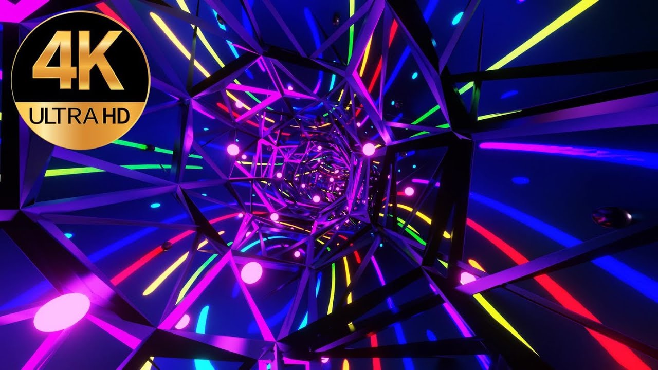 10 Hour 4k TV Fast Moving Relaxing NEON Blue Pink Color Abstract ...