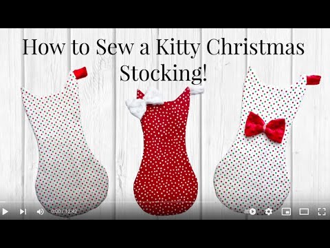 How to Sew a Kitty Cat Christmas Stocking - Easy DIY - Pattern and ...