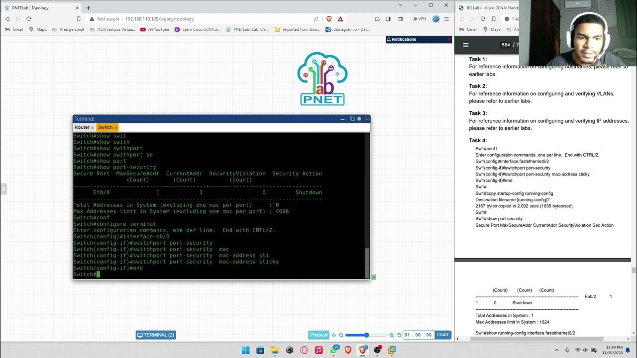 Lab 100 Configuring Advanced Switch Access Port Security - YouTube