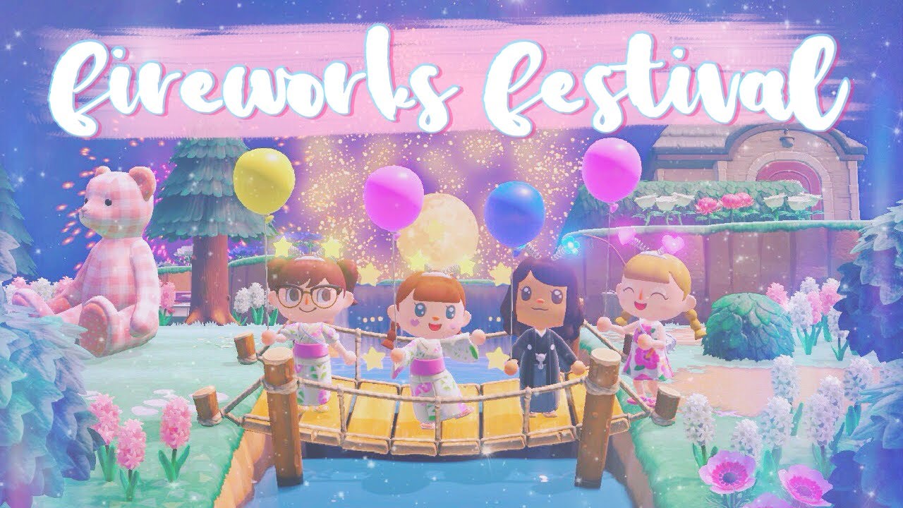 Fireworks Festival With Friends In Animal Crossing New Horizons - YouTube