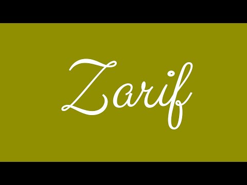 Learn how to Sign the Name Zarif Stylishly in Cursive Writing
