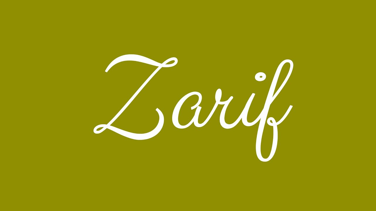 Learn how to Sign the Name Zarif Stylishly in Cursive Writing - YouTube