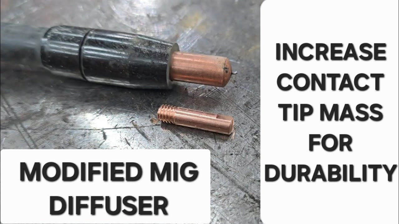 Modify MIG diffuser for larger contact tip - YouTube