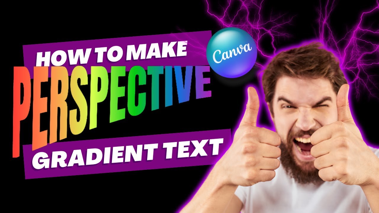 Canva Typography Tutorial Perspective Gradient Text - YouTube