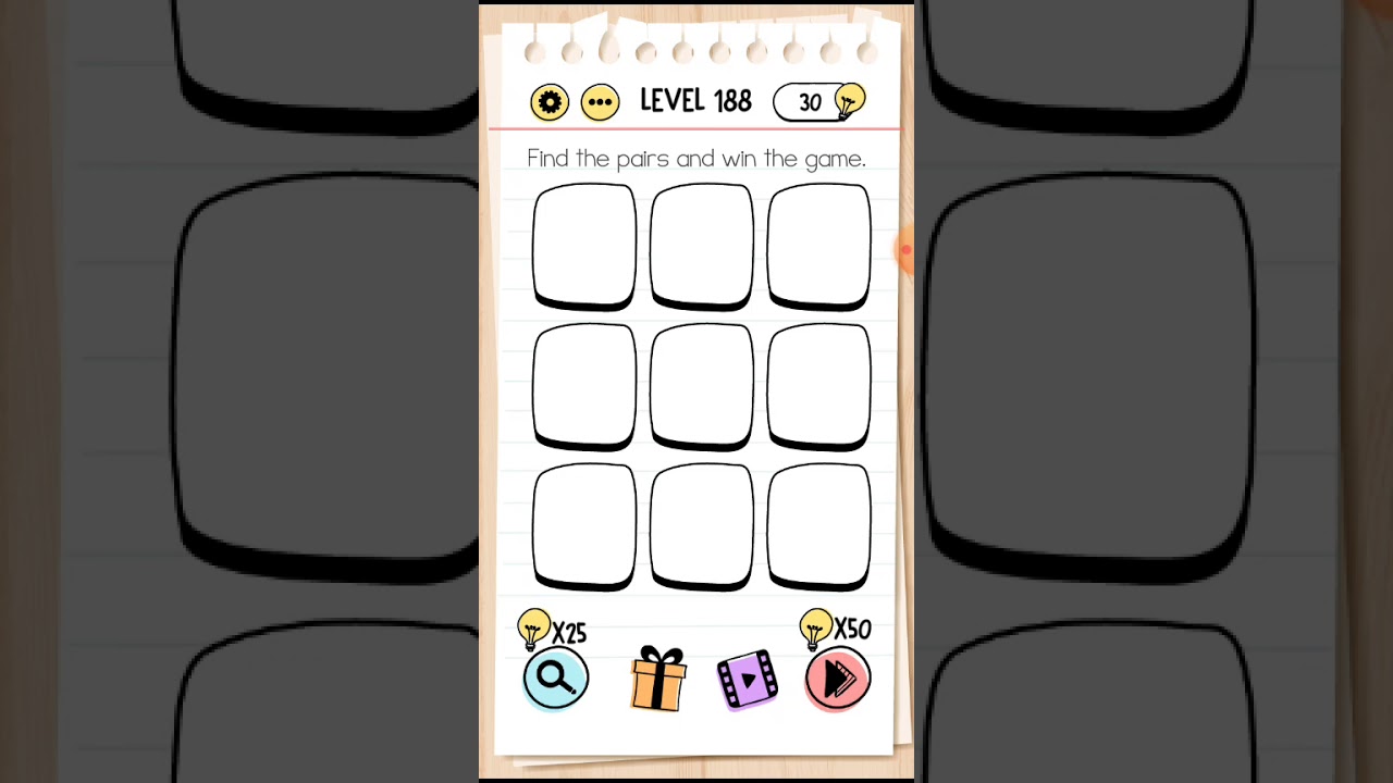 Brain test level 188 Find the pairs and win the game.walkthrough - YouTube