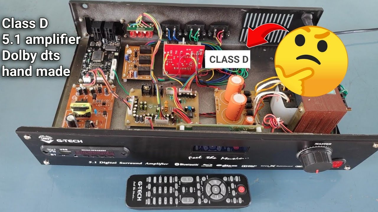 Class D 5.1 Dolby dts amplifier with remote control/mosfet/technical ...