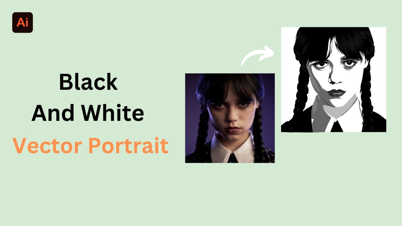 Black And White Vector Portrait Tutorial Illustrator | Amna ...