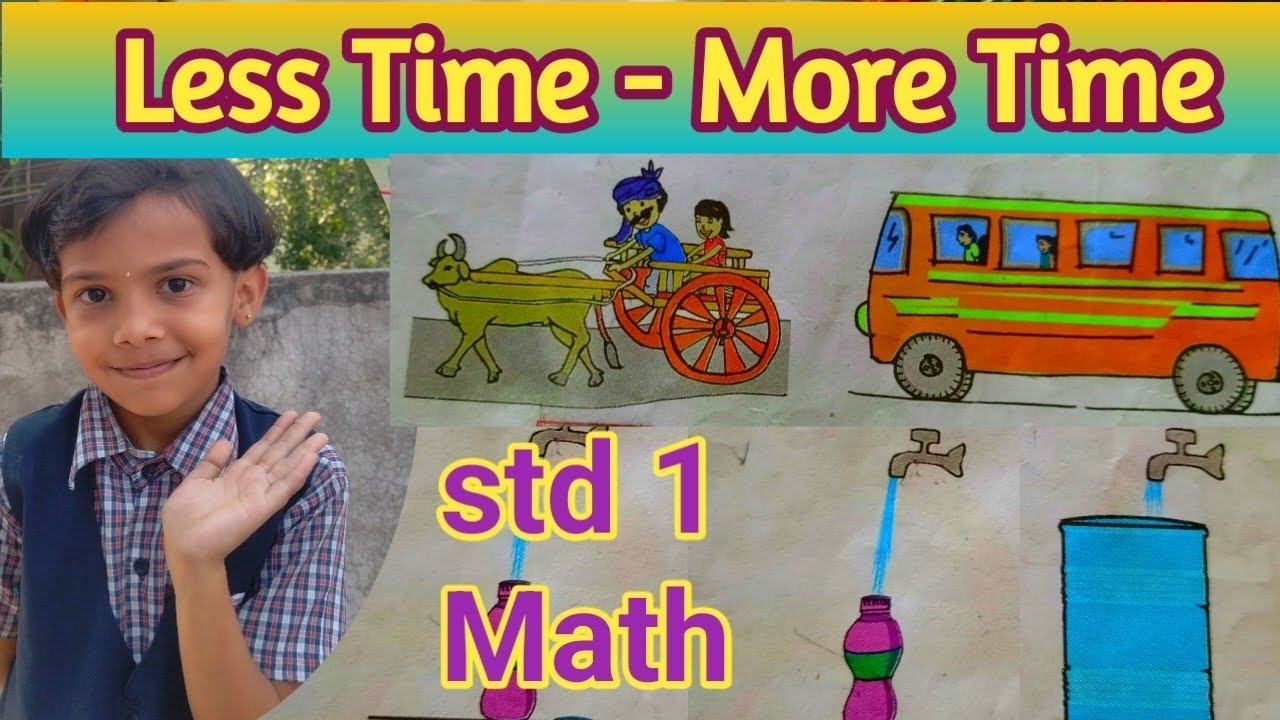Less Time - More Time | Std1 Maths | Less Time And More Time Concept ...