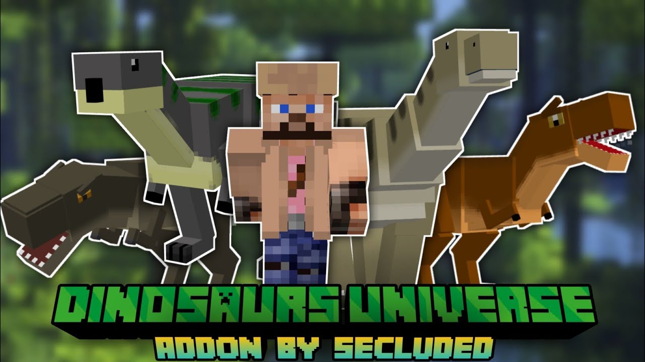 Minecraft Bedrock Dinosaur Mod - Dinosaurs Universe Addon | Survival ...