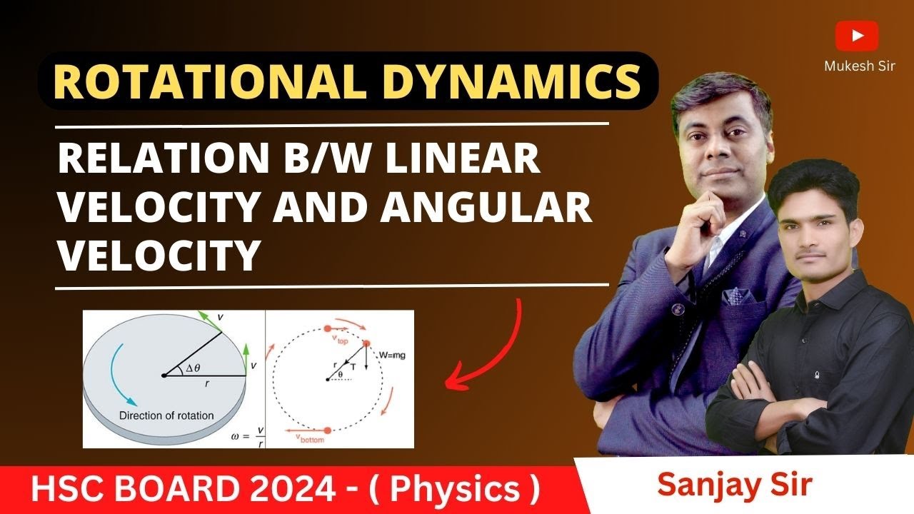 Rotational Dynamics | Relation b/w linear velocity and angular velocity ...