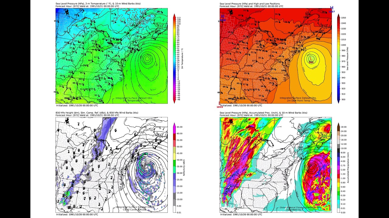 The "Perfect Storm" Oct. 91' (East. U.S.) Weather Research and Forecast ...