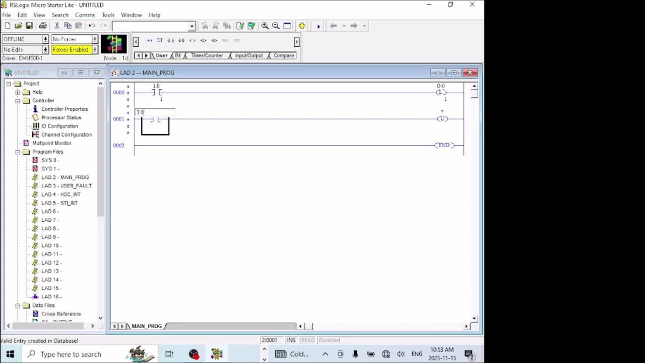 Allen Bradley PLC RSLogix500 Programming Introduction Lesson03 Output Latch and Unlatch - YouTube