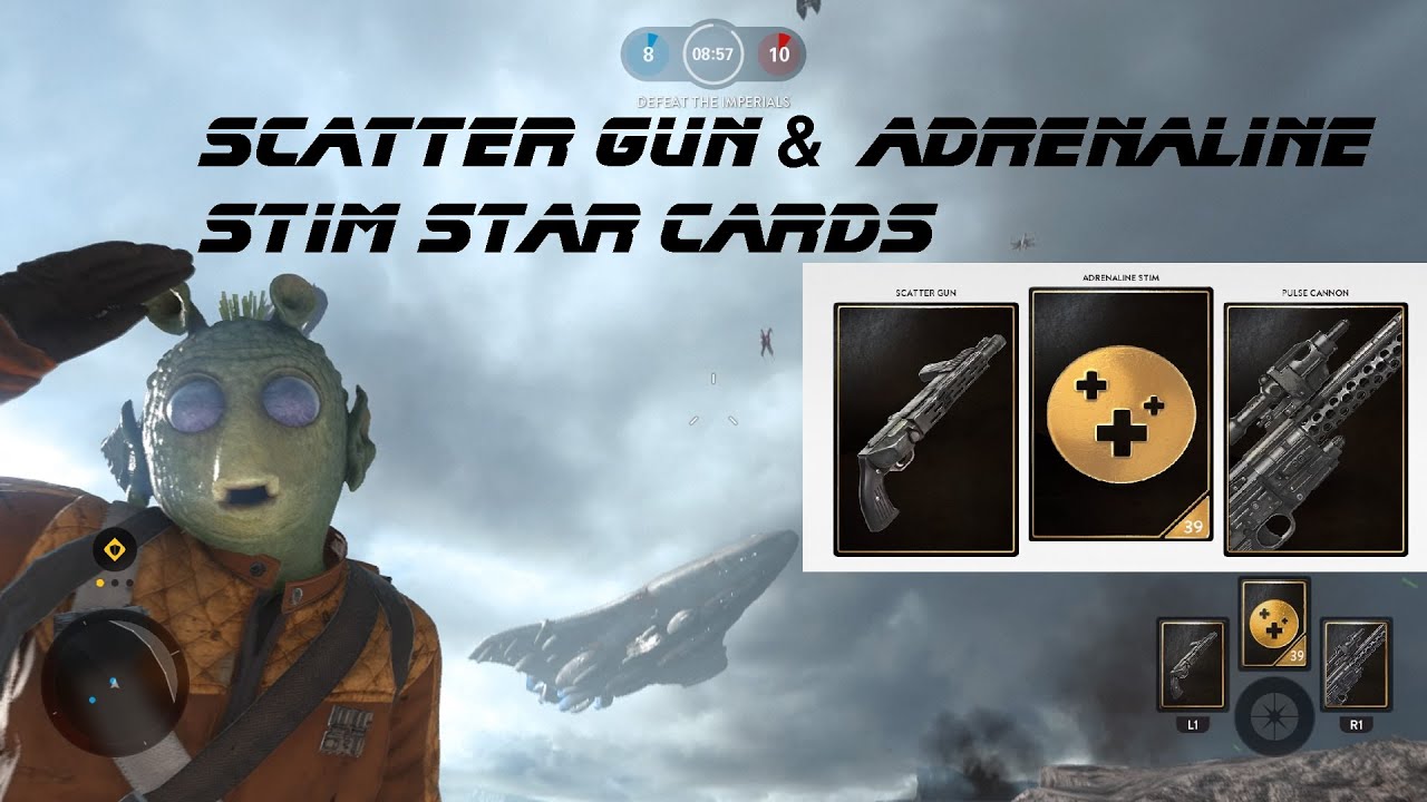 STAR WARS Battlefront DLC Scatter Gun & Adrenaline Stim upgraded cards ...