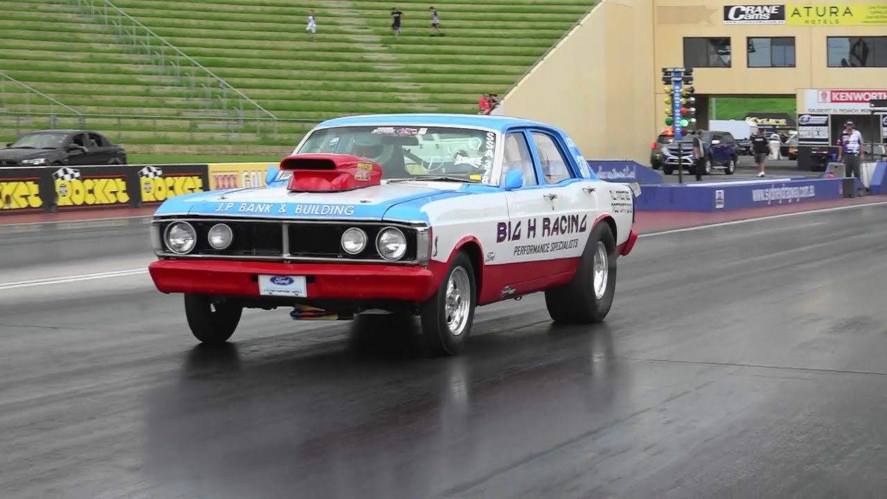 BIG H RACING 9 SEC FALCON AT SYDNEY DRAGWAY 6.2.2016 - YouTube