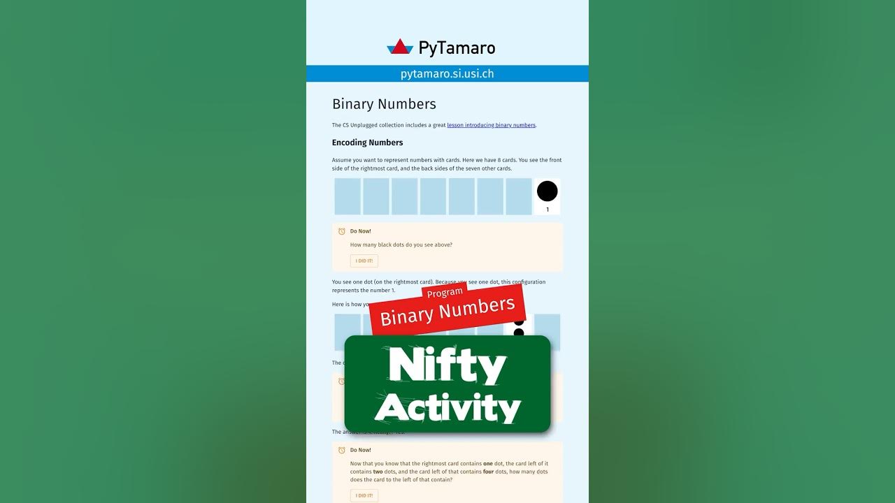 👩‍💻 Program Binary Numbers in #Python with #PyTamaro - YouTube