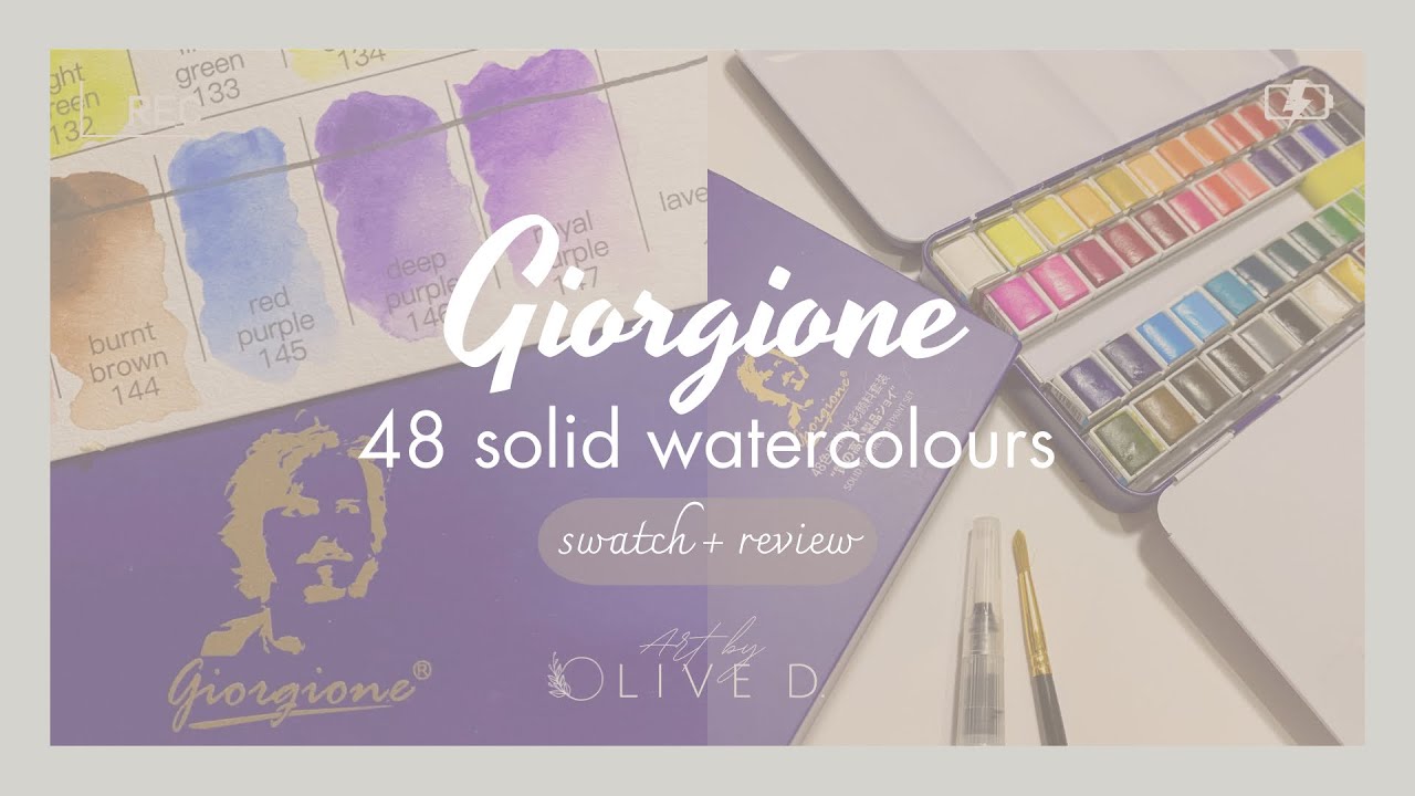 Giorgione 48 Solid Watercolor set : Is it really artist grade? ( Swatch ...