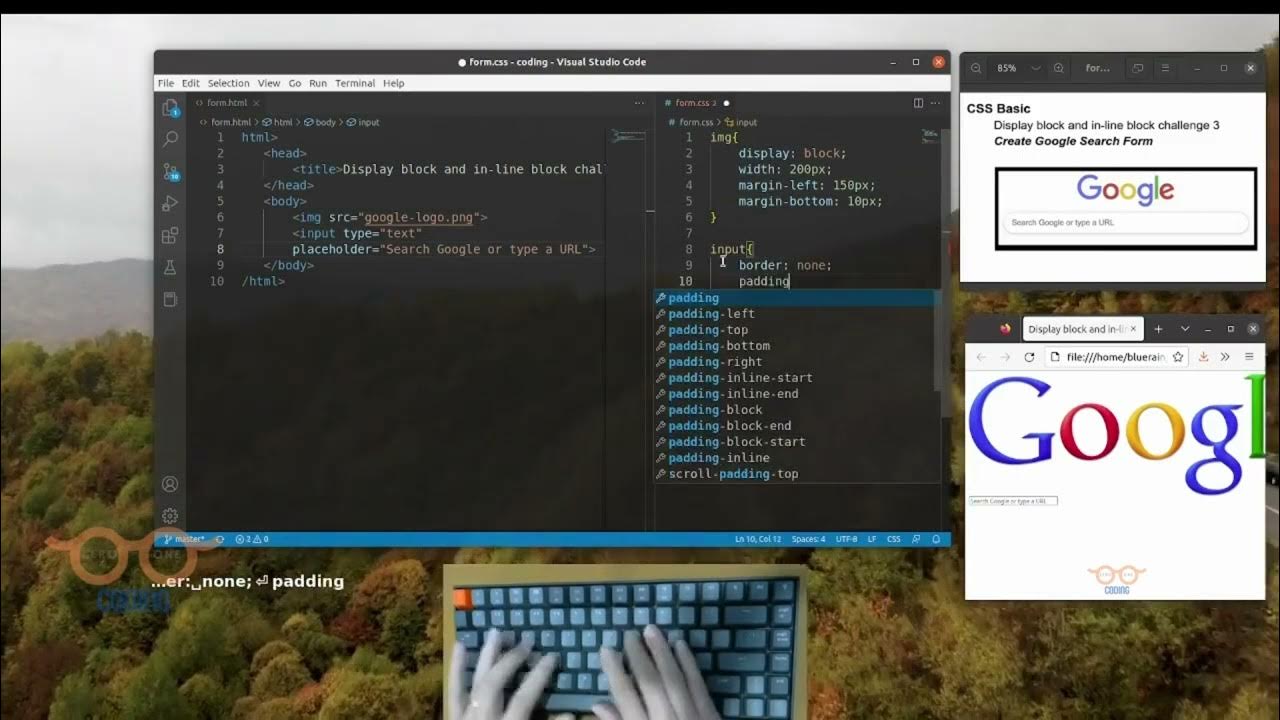 Web HTML CSS For Beginngers - Display, In Line Block Challenge 3 - Google Search Form | ASMR ...