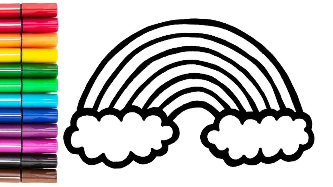 How To Draw A Rainbow 🌈 Drawing And Coloring Rainbow | Drawings For ...