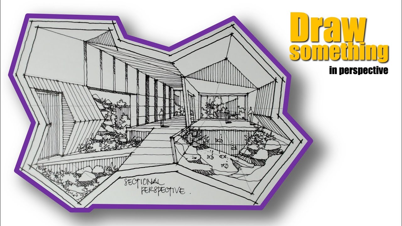 Perspective Drawing : Draw sectional perspective #shorts - YouTube