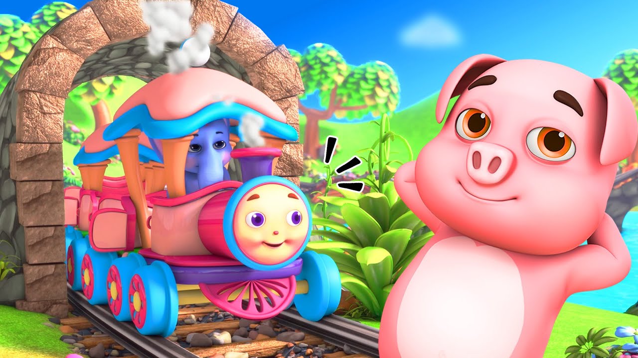 Five Little Piggy On The Railway Track | Piggy Accident | Nursery ...