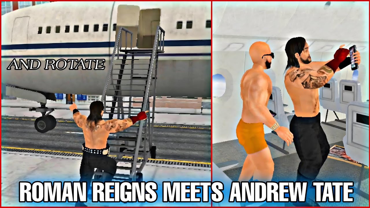 ROMAN REIGNS MEETS ANDREW TATE IN HIS PRIVATE JET | WRESTLING EMPIRE ...