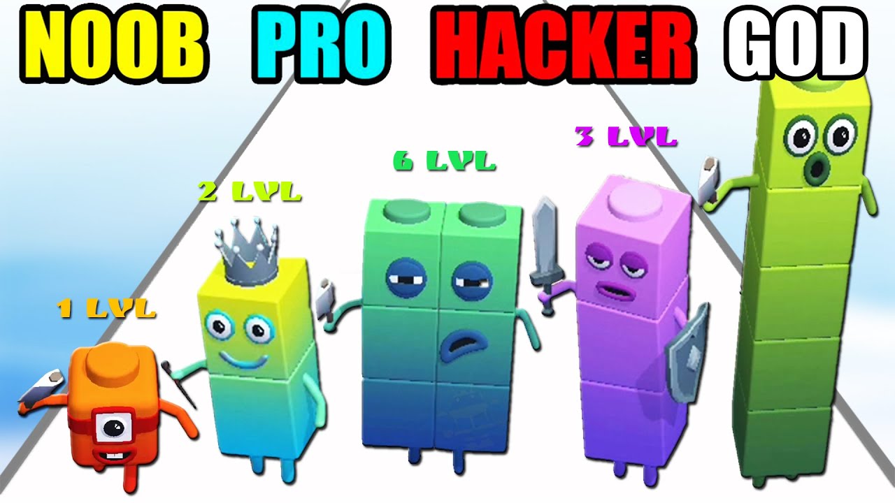 Merge NumberBlock Run - NOOB vs PRO vs HACKER vs GOD - YouTube