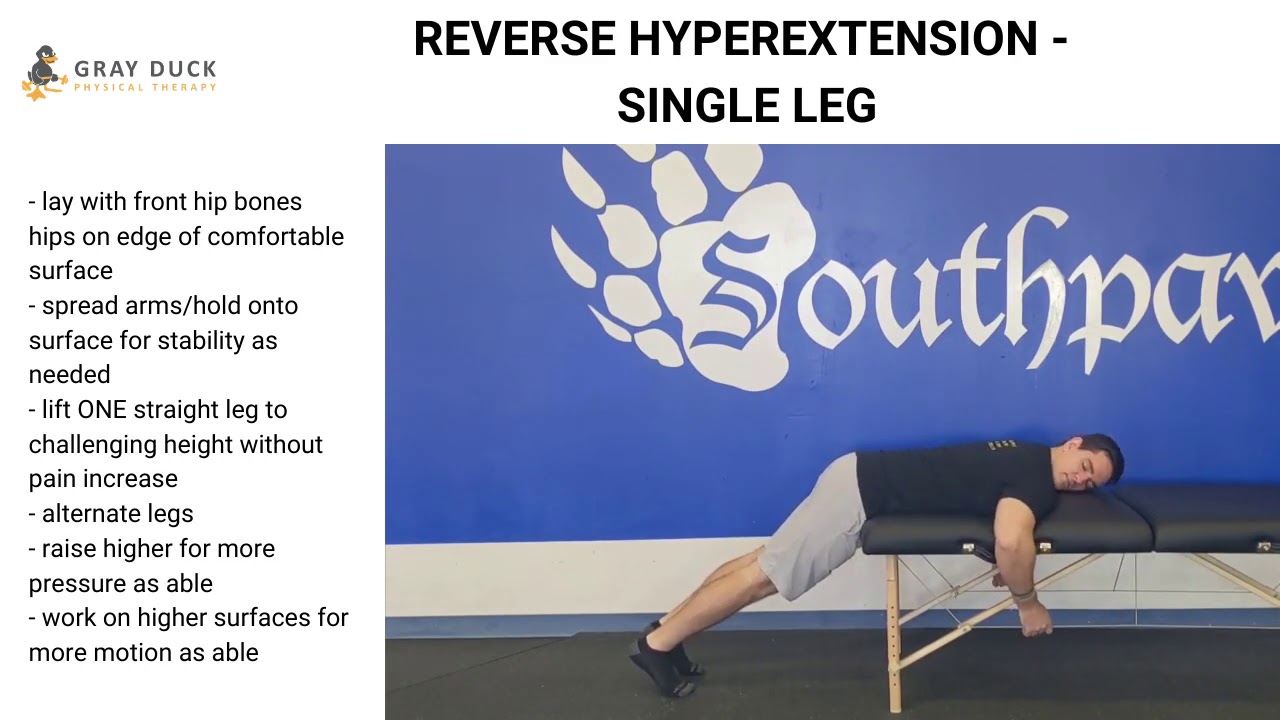 Reverse Hyperextension - Single Leg - YouTube