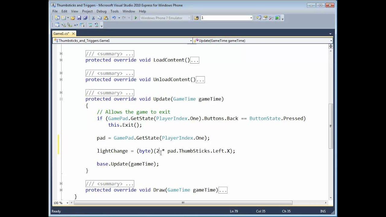 XNA Video 4 - Thumbsticks and Triggers Tutorial.mp4 - YouTube