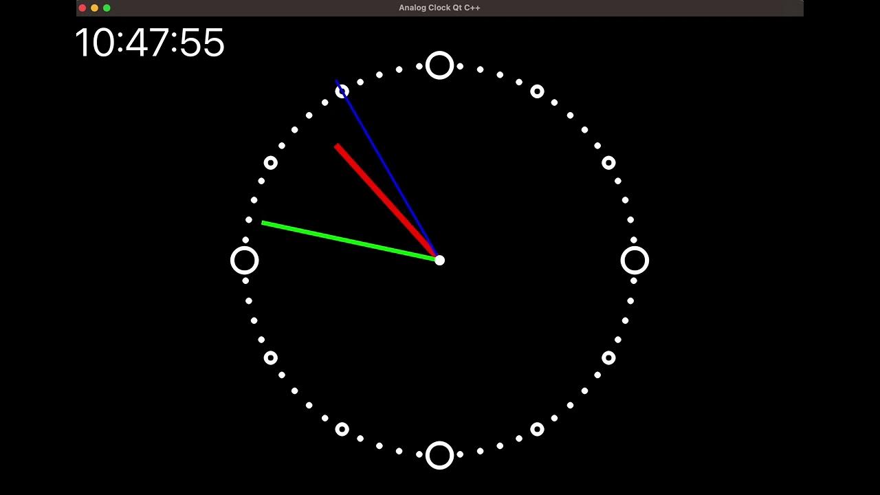 Analog Clock Qt/C++ - YouTube