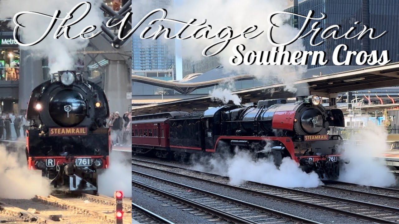 SteamRail “The Vintage Train” R761 Steam Train arriving/running around ...