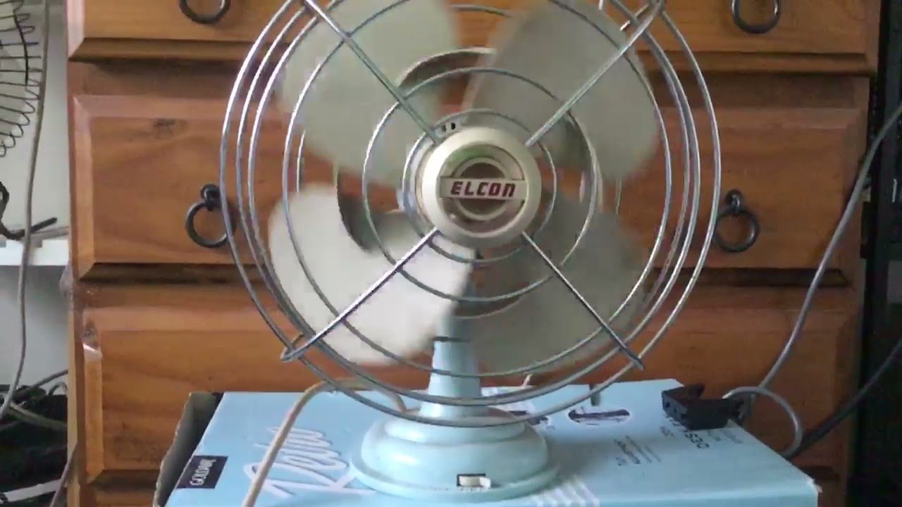 Vintage elcon desk fan - YouTube