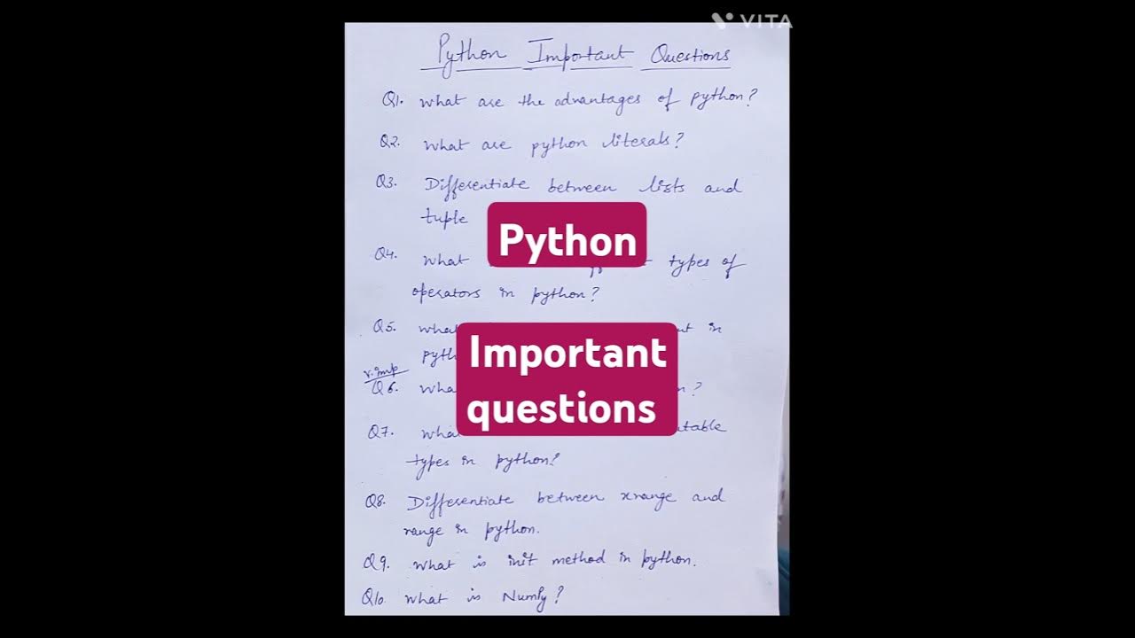 Python Important Questions Pythontutorial Pythonprogramming Python Pythonforbeginners
