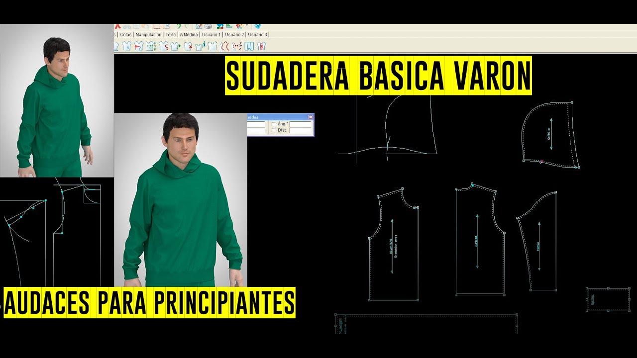 Como Trazar una sudadera en sistema Audaces (Introducción a Audaces 7.5 ...