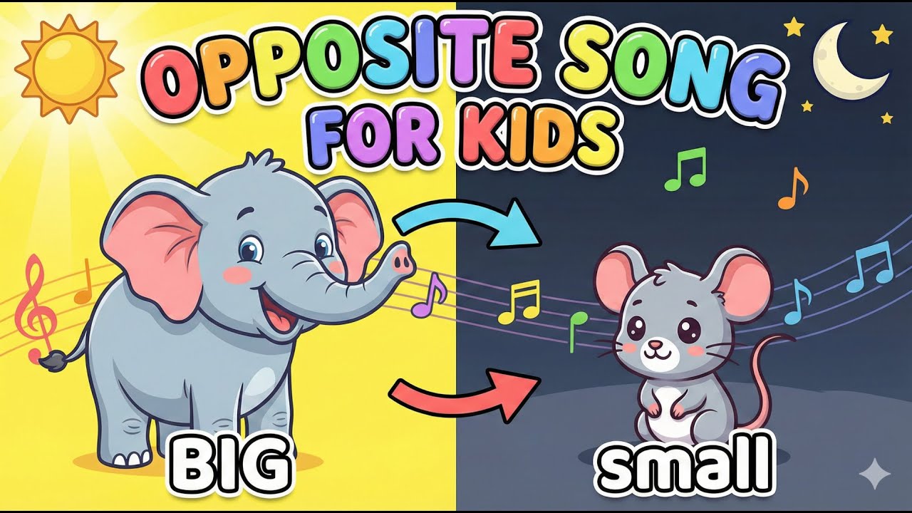 Opposites Song for Kids | Fun Learning Video With Big–Small, Hot–Cold ...