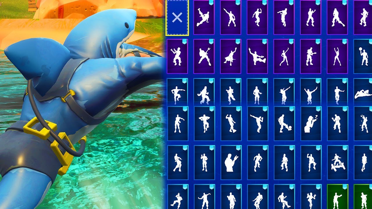 *NEW* CHOMP SR. SKIN with 20+ DANCES/EMOTES (SHARK OUTFIT) | Fortnite ...
