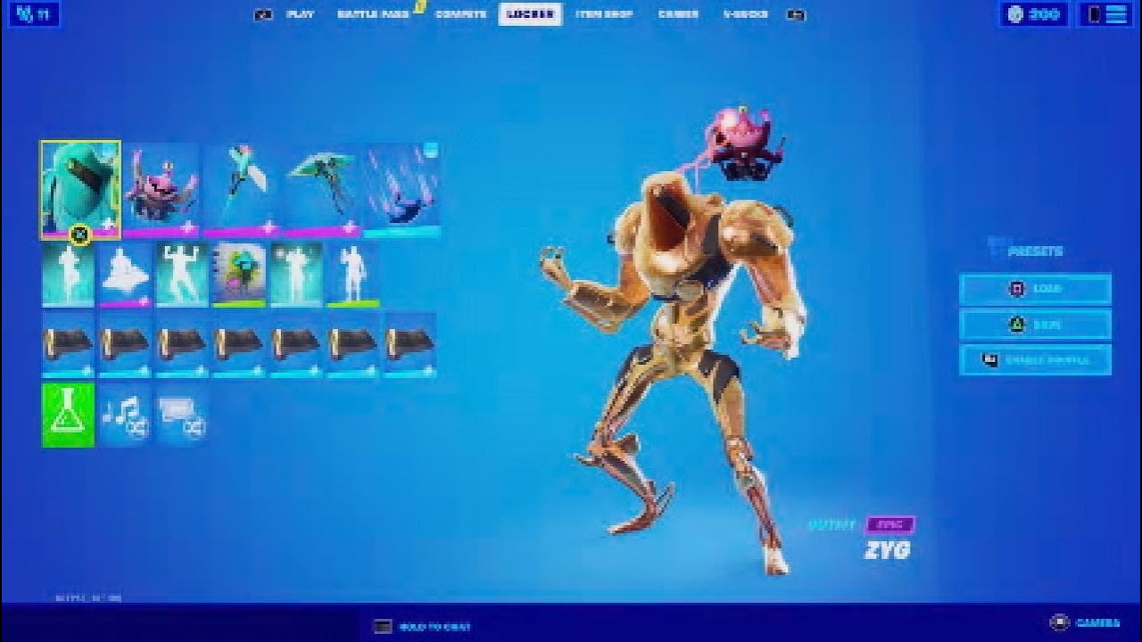 Fortnite Golden ZYG Skin PS5 gameplay chapter 2 season 7 - YouTube