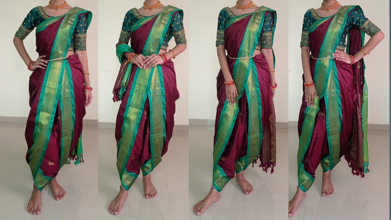 How to Drape Dhoti Style Saree || Dhoti Saree Draping ...