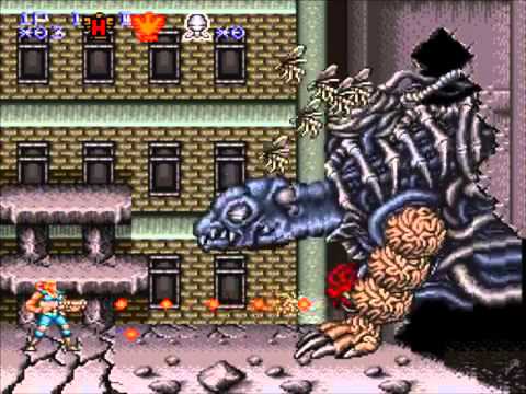 Contra 3 SNES Boss 01 Alien Tortoise Hard, No Damage & Power Ups - YouTube