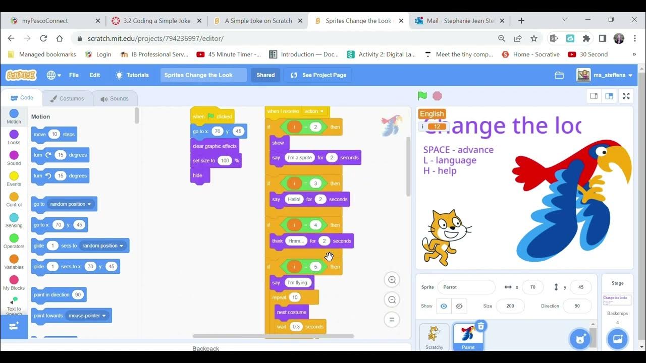 Scratch Assignment 3 2 Coding a simple joke - YouTube