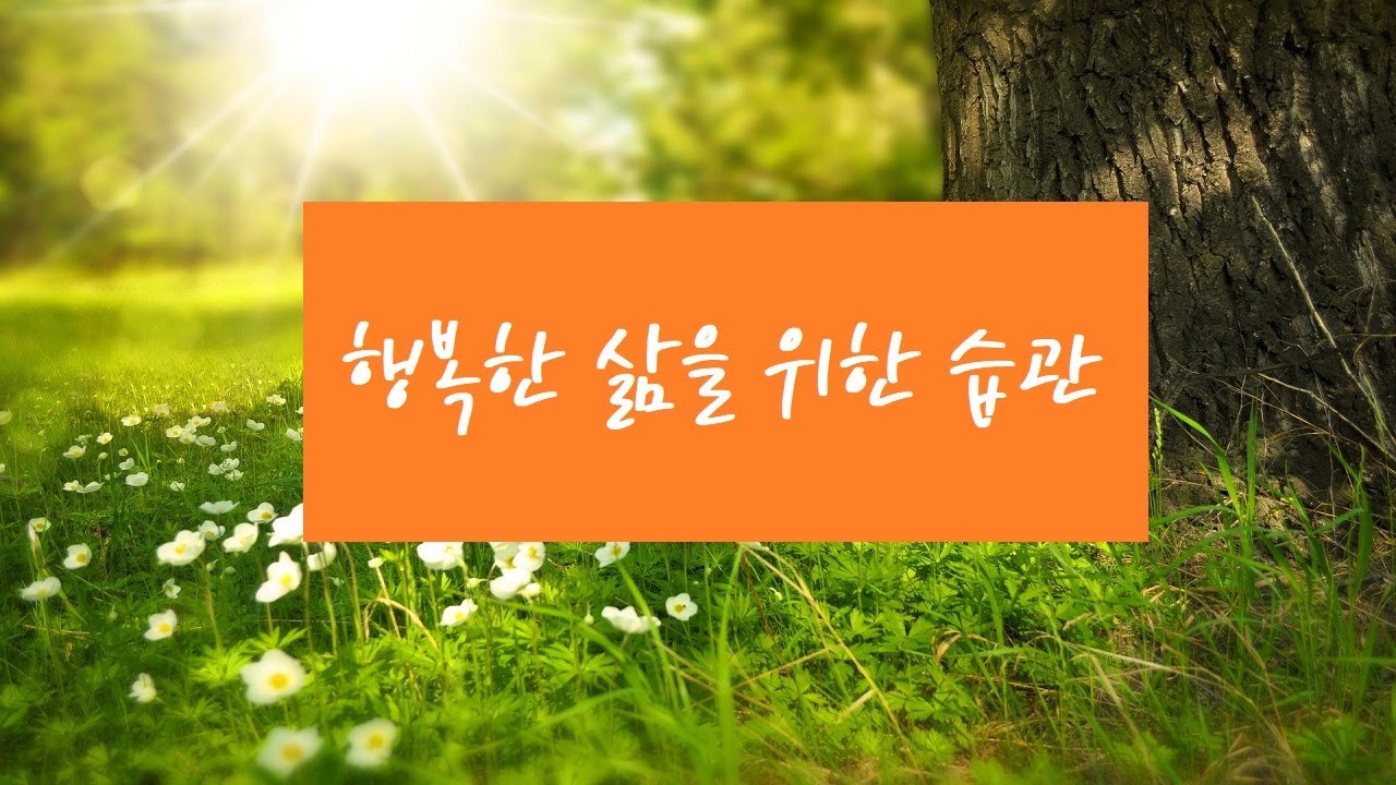 행복한 삶을 위한 습관 Youtube