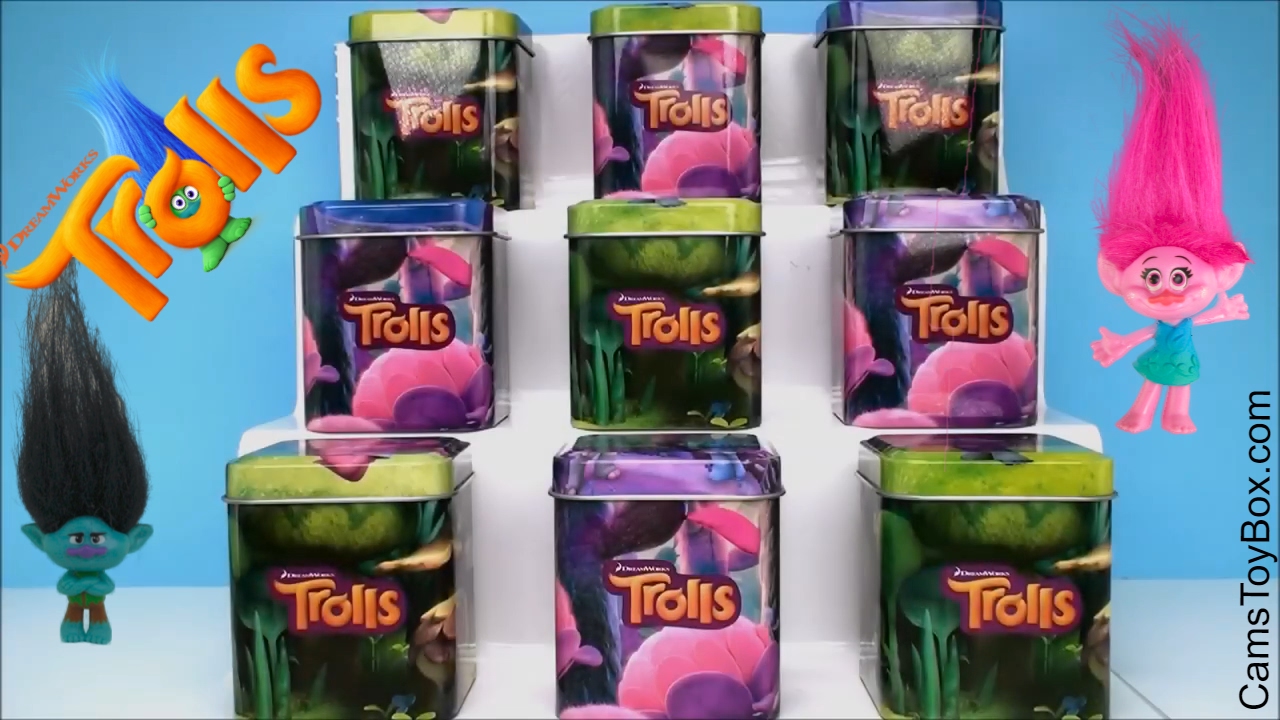 Trolls Surprise Tins Blind Bags Series 4 Chocolate Plastic Eggs Chupa ...