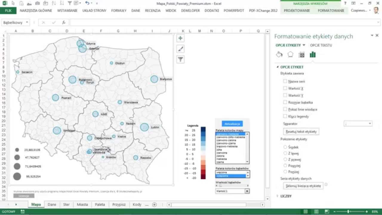 Mapa Polski Excel (odc. 9) - Jak zwizualizować dane po miastach ...